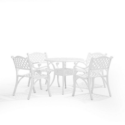 White cast aluminum patio furniture store