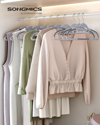Set of 50 Plastic Hangers, Coat Hangers with U-Shaped Opening, Non-Slip ...
