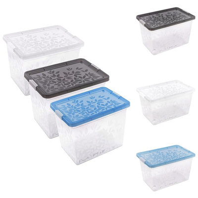 Set of 6 33 Litre Elegant Jasmine Leaves Strong Stackable Plastic ...