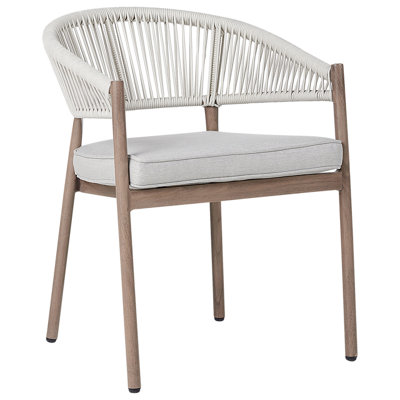 Set of 6 Garden Chairs with Cushions FLAVIA Metal White