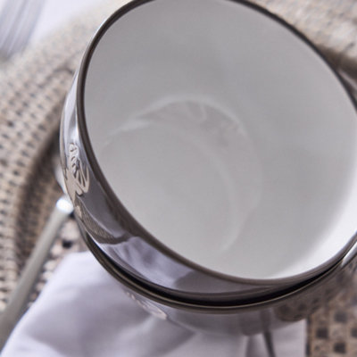 Set of 6 Grey Stag Stoneware Dinnerware Christmas Bowls