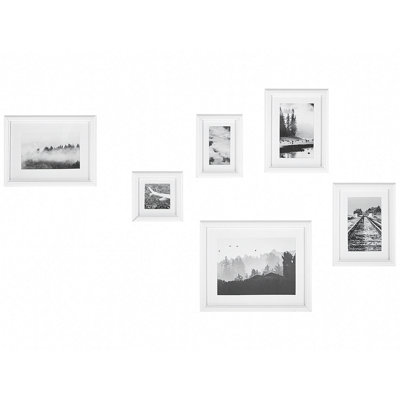 Set of 6 Photo Frames ZINARE Landscape White