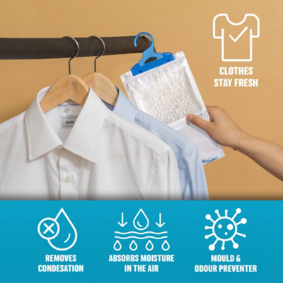 Set Of 6 Unscented Portable Wardrobe Dehumidifier Bags Prevent Damp ...