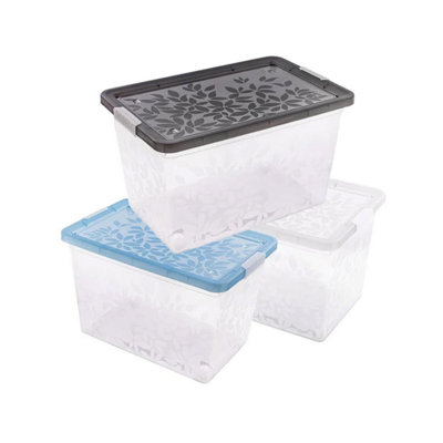 Set of 9 22 Litres Elegant Jasmine Leaves Strong Stackable Plastic ...