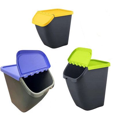 Set Of Colour Coded Pelican Home Kitchen Waste Segregation Bins 3 Bins ...