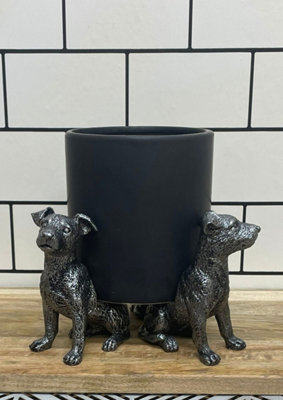 Set Of Silver Jack Russell Dog