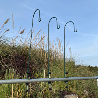 Set Of Three Balcony Or Fence Mounted Hanging Deck Hooks (95cm) | DIY ...