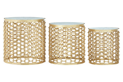 Set Of Three Templar Aluminium Side Tables
