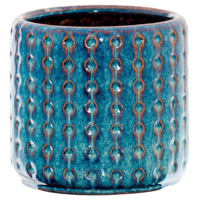 Seville Collection Planter - Ceramic - L17 x W17 x H16 cm - Indigo ...