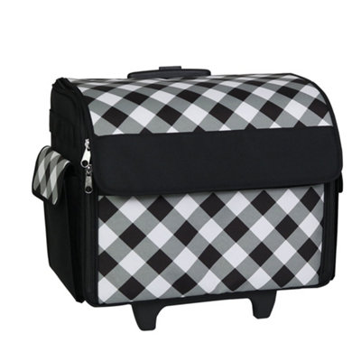 Sewing Machine Trolley Bag Black/White Diagonal Check Everything Mary ...