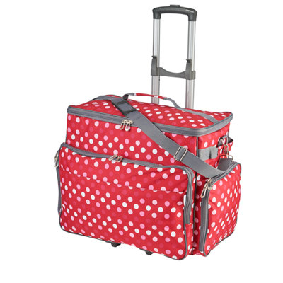 Sewing Trolley Red Dot Medium 47 x 35 x 23cm Sew Stylish PT750-RED-POLKA