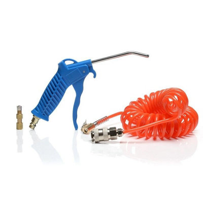 SGS 100mm Air Blow Gun Kit w/ Recoil Hose & Coupler Heavy Duty Workshop ...