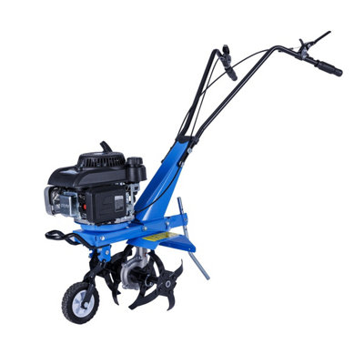 SGS 140CC 4-STROKE PETROL TILLER 3.1HP 4 BLADE 400MM GARDEN CULTIVATOR ...