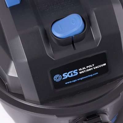 SGS 15.5L Wet & Dry Vacuum Cleaner for Home or Workplace Nozzles Swivel ...