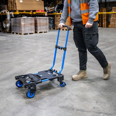 SGS 2-in-1 Folding Sack Truck & Platform Trolley Steel Frame Load:70kg ...