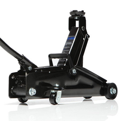 SGS 2 Tonne Hydraulic Trolley Jack & 3 Tonne Axle Stands Set, Steel SWB ...