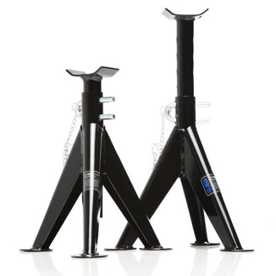 SGS 2 Tonne Hydraulic Trolley Jack & 3 Tonne Axle Stands Set, Steel SWB ...