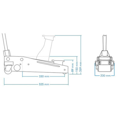SGS 2 Tonne Low Profile Trolley Jack, Steel, Car Lifting Range: 89 mm ...