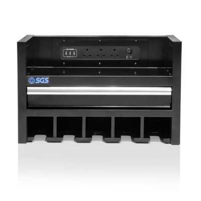 SGS 22in Wall Mounted Power Tool Storage Rack w/ Battery Charging ...