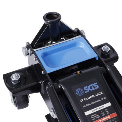 SGS 3 Ton Floor Jack, Hydraulic Dual Pump 120mm-460mm Range Quieter ...