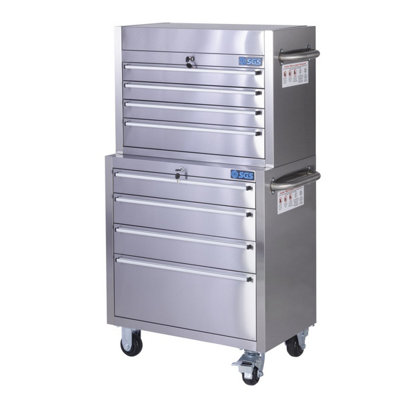 SGS 30IN STAINLESS STEEL PRO TOOL CHEST DELUXE 8 DRAWER SET W/ TOP LID ...