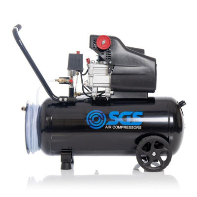 SGS 50 Litre Air Compressor With Integrated Hose Reel - 115PSI 9.5CFM 2 ...