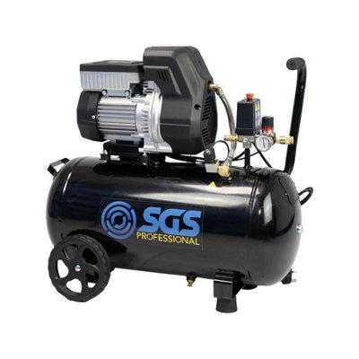 SGS 50L Portable Air Compressor w/ Brushless Motor, Oil Free 1.5HP, 6 ...