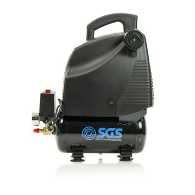 SGS 6 Litre Portable Air Compressor, Oil Free 1.5HP 5.7CFM 115PSI ...