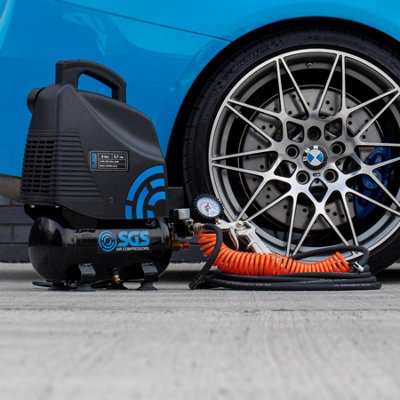 SGS 6 LITRE PORTABLE AIR COMPRESSOR, OIL FREE 1.5HP 5.7CFM 115PSI ...