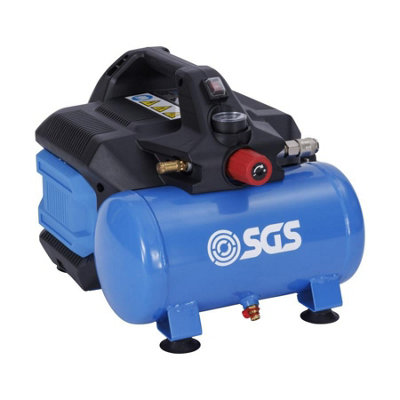 SGS 6L Air Compressor Low Noise 60dB, Oil Free, Pressure Gauge 0.9HP 3 ...