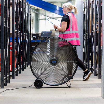 SGS 76cm Super Cooling Drum Fan 3-Speed, Aluminium Vanes, Side Handles ...