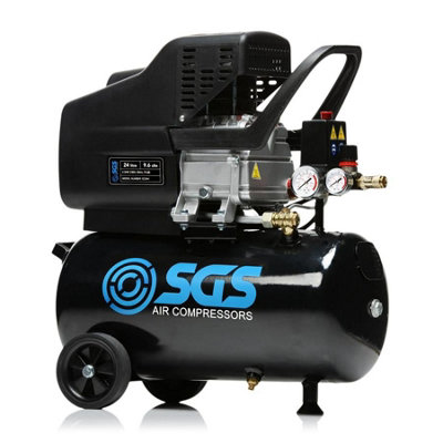 SGS Air Compressor 24 Litre Direct Drive, 9.6CFM 2.5HP with Twin Air ...