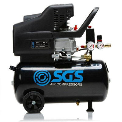 SGS Air Compressor 24 Litre Direct Drive, 9.6CFM 2.5HP with Twin Air ...