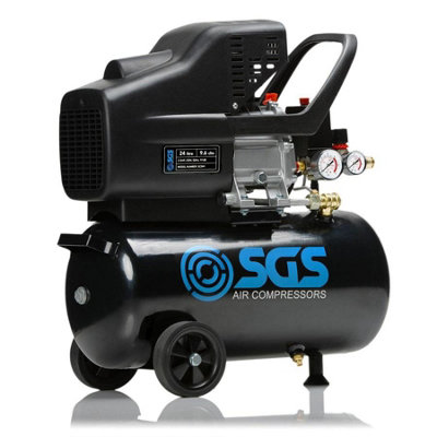 SGS Air Compressor 24 Litre Direct Drive, 9.6CFM 2.5HP with Twin Air ...