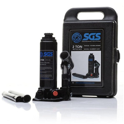 SGS Hydraulic Bottle Jack - 2 Tonne Capacity, Steel Construction ...