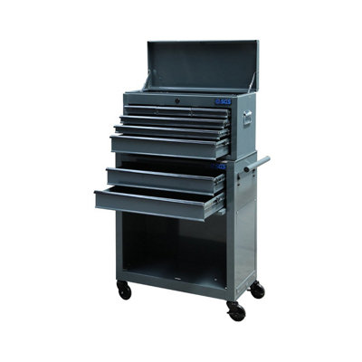 SGS Mechanics 8 Drawer Tool Box Chest w/ Roller Cabinet Handles Hooks ...