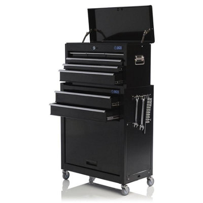 SGS Mechanics Large 8 Drawer Tool Chest & Roller Tool Cabinet, Hooks ...