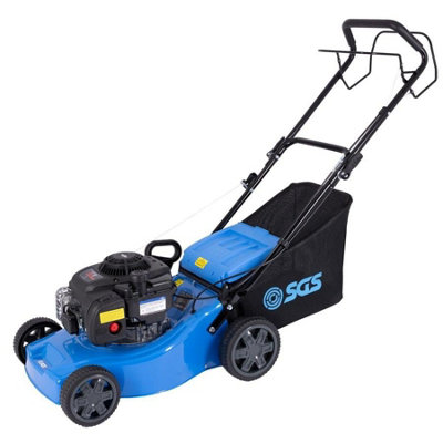 SGS Petrol Self-Propelled Push Lawn Mower 41 cm, Rotary 125cc 4-Stroke ...