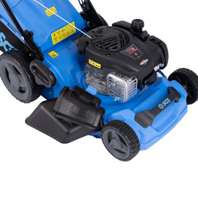 SGS Petrol Self-Propelled Push Lawn Mower 46 cm, Rotary 125cc 4-Stroke ...