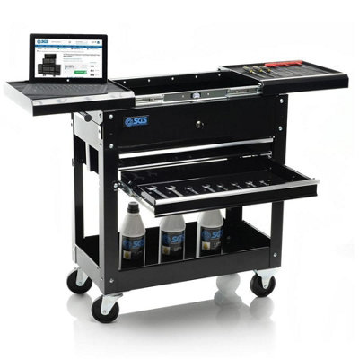 SGS Tool Cart Trolley & Workstation w/ 2 Drawers For Workshop Garage ...