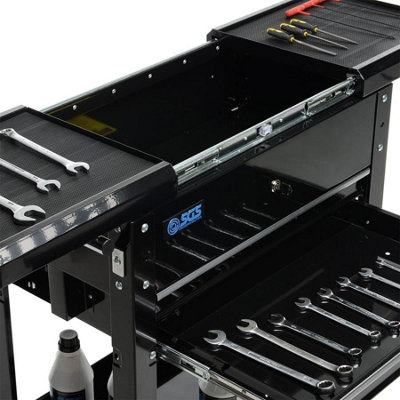 SGS Tool Cart Trolley & Workstation w/ 2 Drawers For Workshop Garage ...