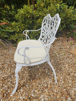 SH&G 2 Seater Love Bench - White Aluminium with Cream Cushion - Indoor ...