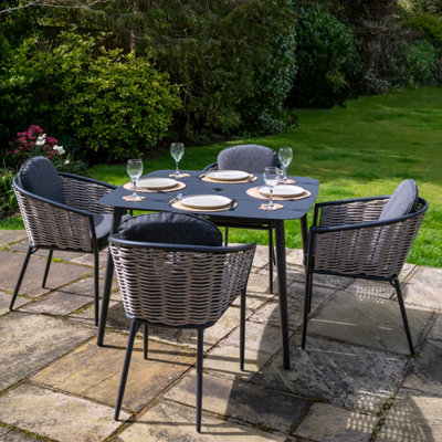 SH&G Bolingbroke 4 Seat Garden Furniture Set - 4 Piece Square Table ...
