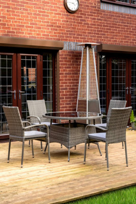 SH&G Heaton 4 Seat Dining Table Set - 5 Piece Round Table & Chairs ...