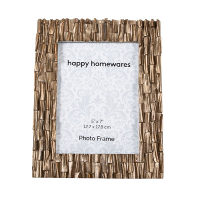 Shabby Chic Dark Antique Gold Resin 5x7 Picture Frame with Mini ...