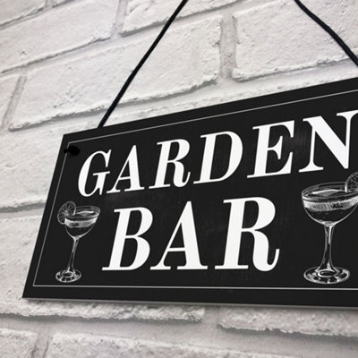 Shabby Chic Garden Bar Sign Hanging Wall Sign For Bar Summerhouse Gift