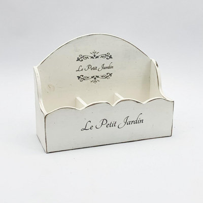 Shabby Frilly Box - Wooden - L8 x W35 x H35 cm - White | DIY at B&Q