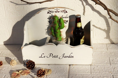 Shabby Frilly Box - Wooden - L8 x W35 x H35 cm - White