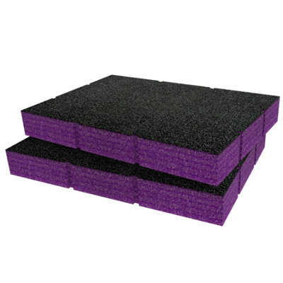 Shadow Foam Tactix 2 Drawer Tool Chest Drawer Foam Inserts (Purple 50mm)