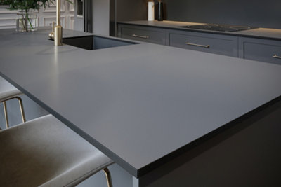 SHADOW GREY 1000MM X 610MM X 12MM COMPACT LAMINATE WORKTOP MODERN ...